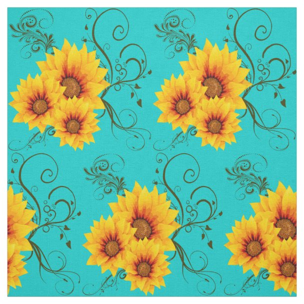 Sunflower Fabric | Zazzle