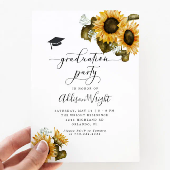 Sunflowers Graduation Party Invitation | Zazzle