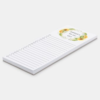 Sunflowers Grocery Shopping List Magnetic Notepad | Zazzle