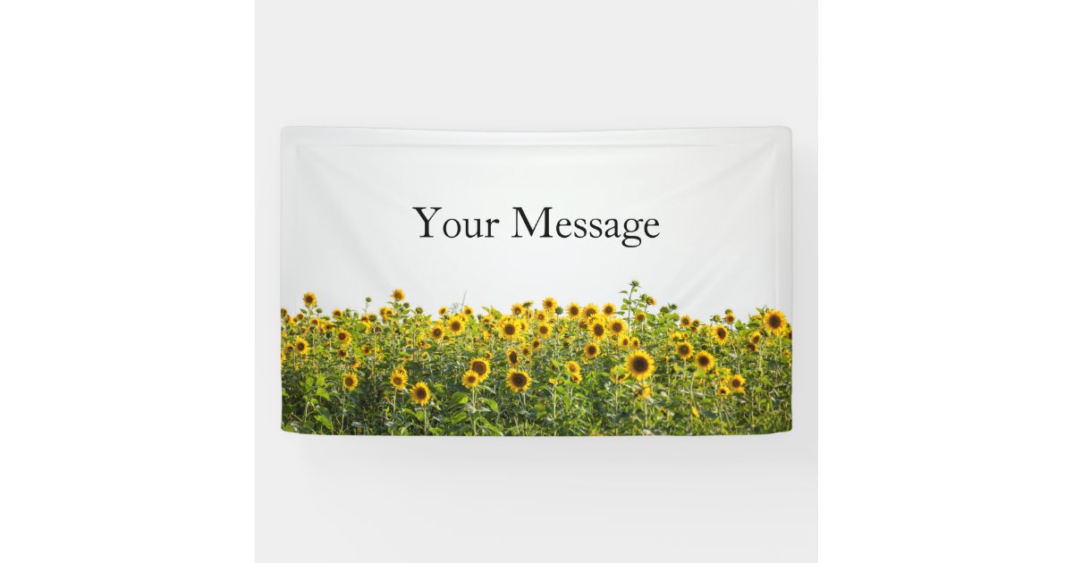 Sunflowers in a Field Banner | Zazzle