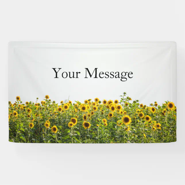 Sunflowers in a Field Banner | Zazzle