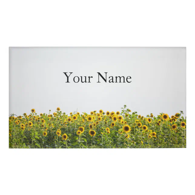 Sunflowers in a Field Name Tag | Zazzle