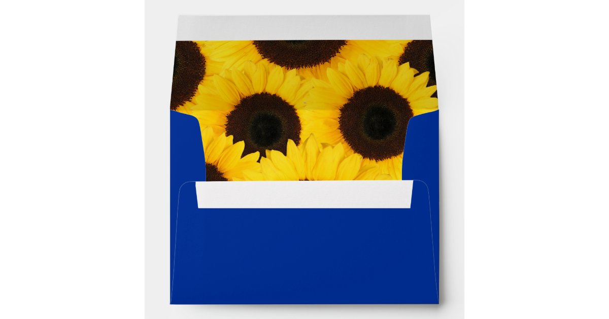 Sunflowers on Blue Envelope | Zazzle