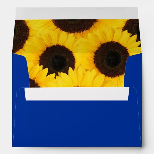 Sunflowers on Blue Envelope | Zazzle.com