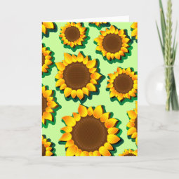 Sunflowers Pattern Background Greeting Card | Zazzle