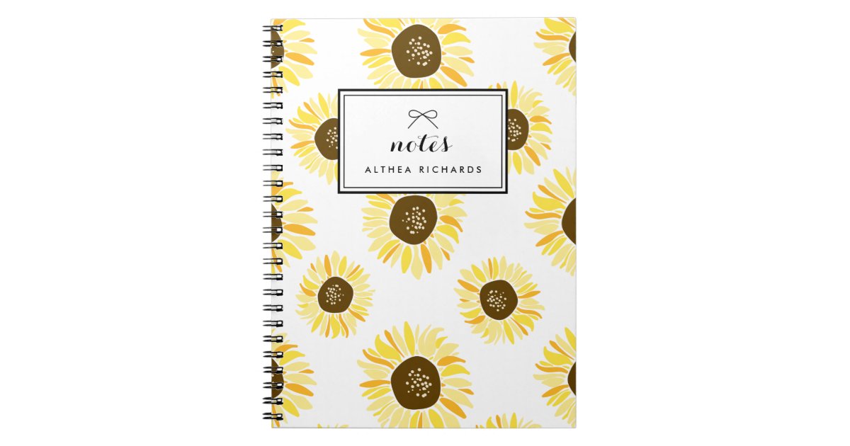 Sunflowers Pattern Personalized Notebook | Zazzle