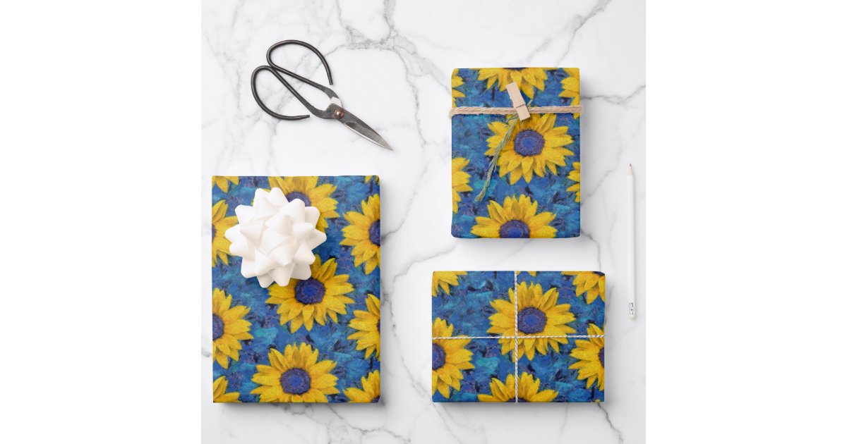 Sunflowers Pattern Wrapping Paper Sheets | Zazzle