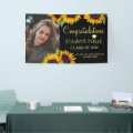 Sunflowers PHOTO gold graduation congratulations Banner | Zazzle