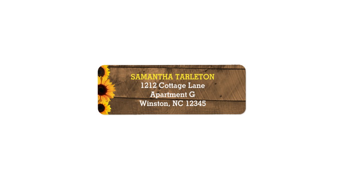 Sunflowers & Rustic Wood Address Labels | Zazzle