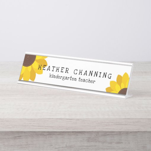 Sunflowers Teacher Desk Name Plate | Zazzle