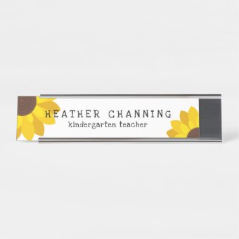 Sunflowers Teacher Desk Name Plate | Zazzle
