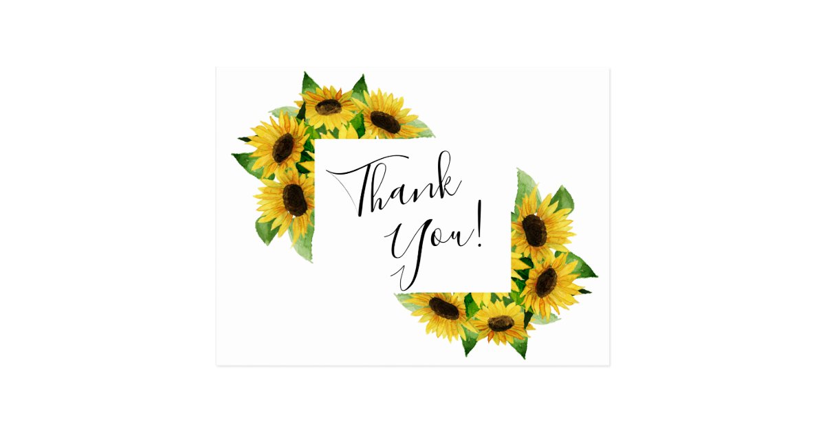 sunflowers thank you card | Zazzle.com