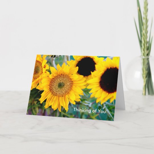 Sunflowers - Thinking of You Note Card | Zazzle.com