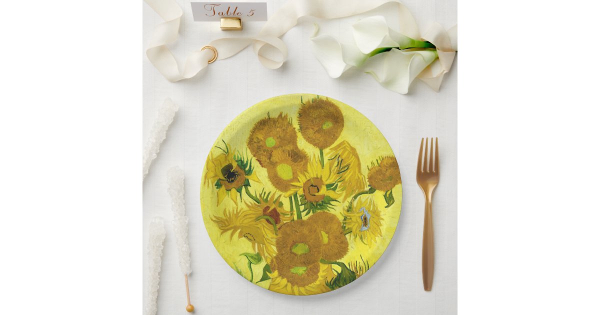 Sunflowers Vincent van Gogh Paper Plates | Zazzle