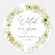 Sunflowers Watch me Grow Plant Favor Classic Round Sticker | Zazzle