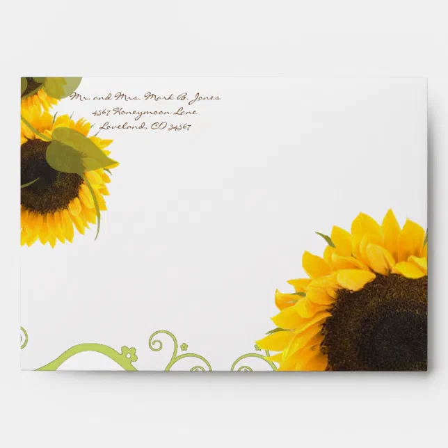 SunFlowers Wedding Envelopes | Zazzle