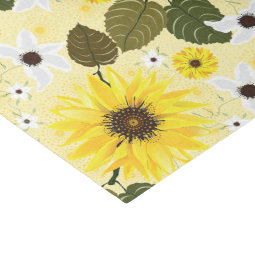 Sunflowers Yellow Tropical Floral Tissue Paper | Zazzle