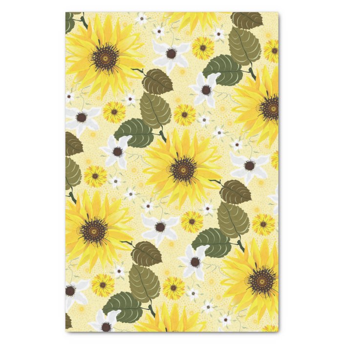 Sunflowers Yellow Tropical Floral Tissue Paper | Zazzle.com