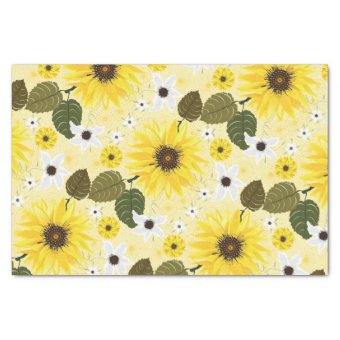 Sunflowers Yellow Tropical Floral Tissue Paper | Zazzle