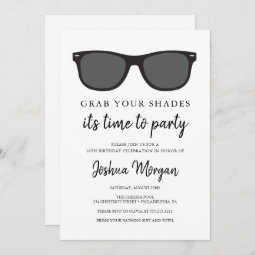 Sunglasses Birthday Party Invitation | Zazzle