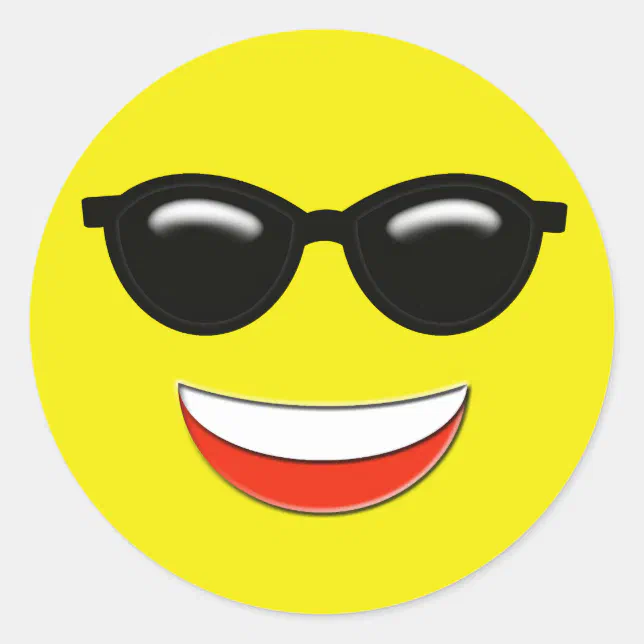 Sunglasses Emoji Classic Round Sticker | Zazzle