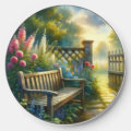 Sunlit Garden Pathway Gate Scene Wireless Charger | Zazzle