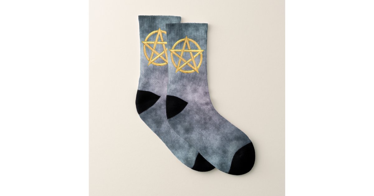 Sunlit Symmetry: A Citrine Pentagram Creation Socks | Zazzle