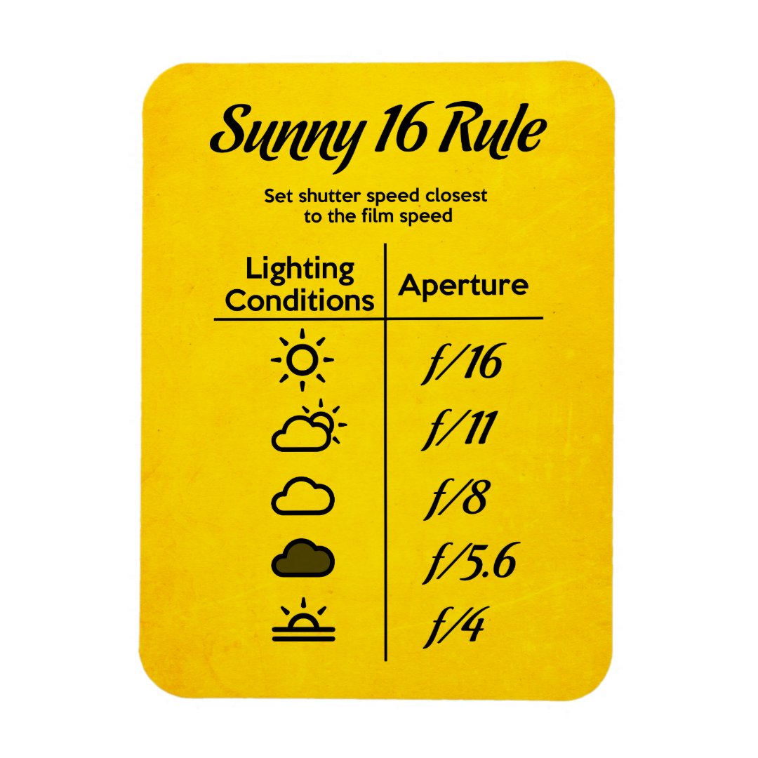 Sunny 16 rule magnet | Zazzle