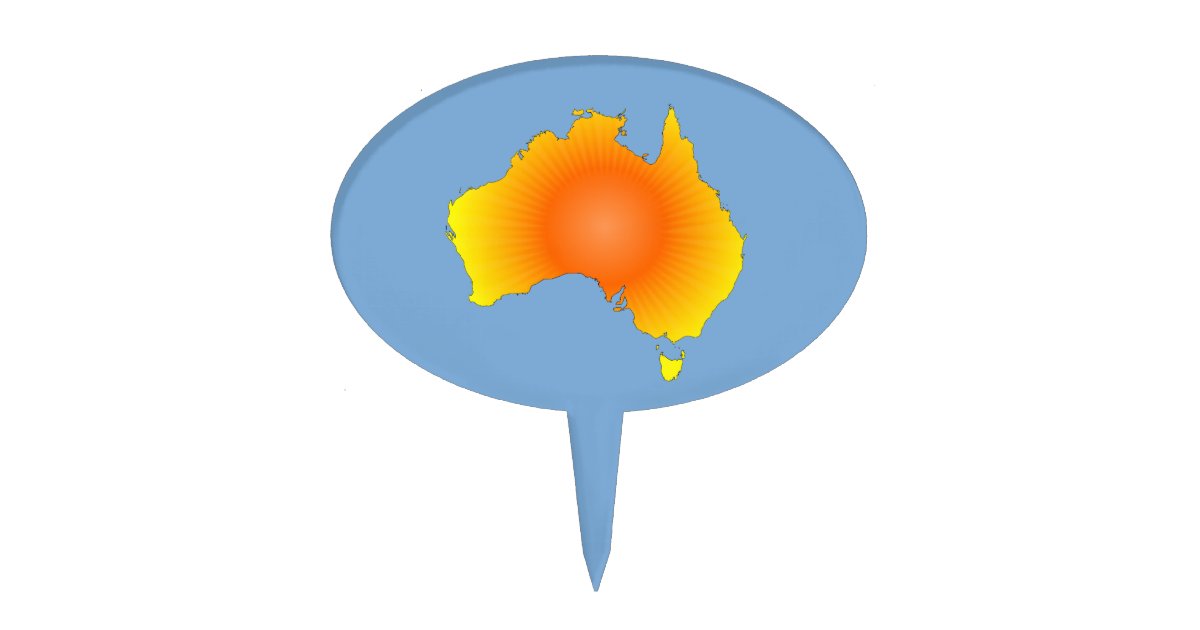 Sunny Australia Map Cake Topper | Zazzle