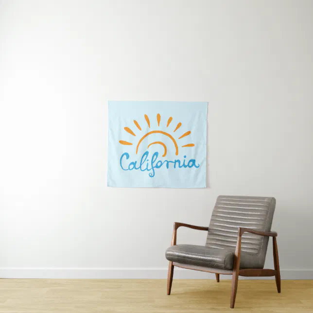 Sunny California Logo Tapestry | Zazzle