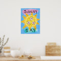 Sunny Day - Cute Happy Sun Poster Wall Art | Zazzle