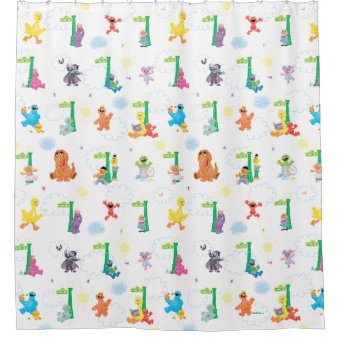Sunny Day Sesame Street Pattern Shower Curtain | Zazzle