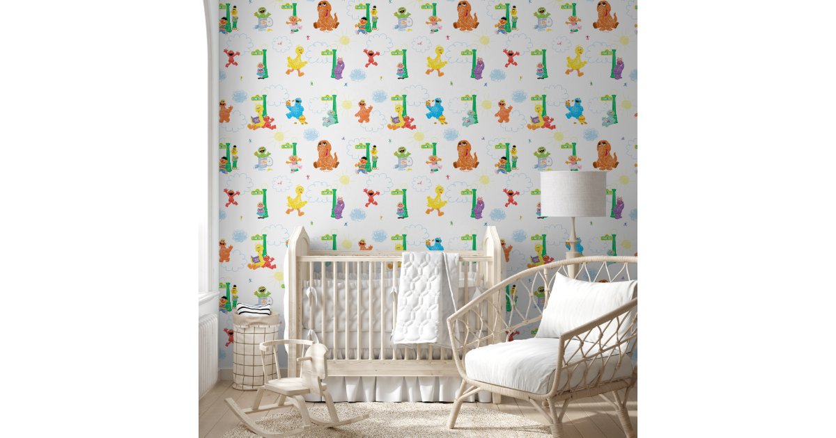 Sunny Day Sesame Street Pattern Wallpaper | Zazzle