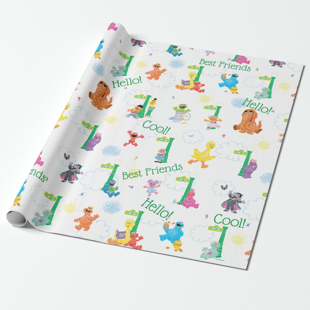 Sunny Day Sesame Street Pattern Wrapping Paper | Zazzle