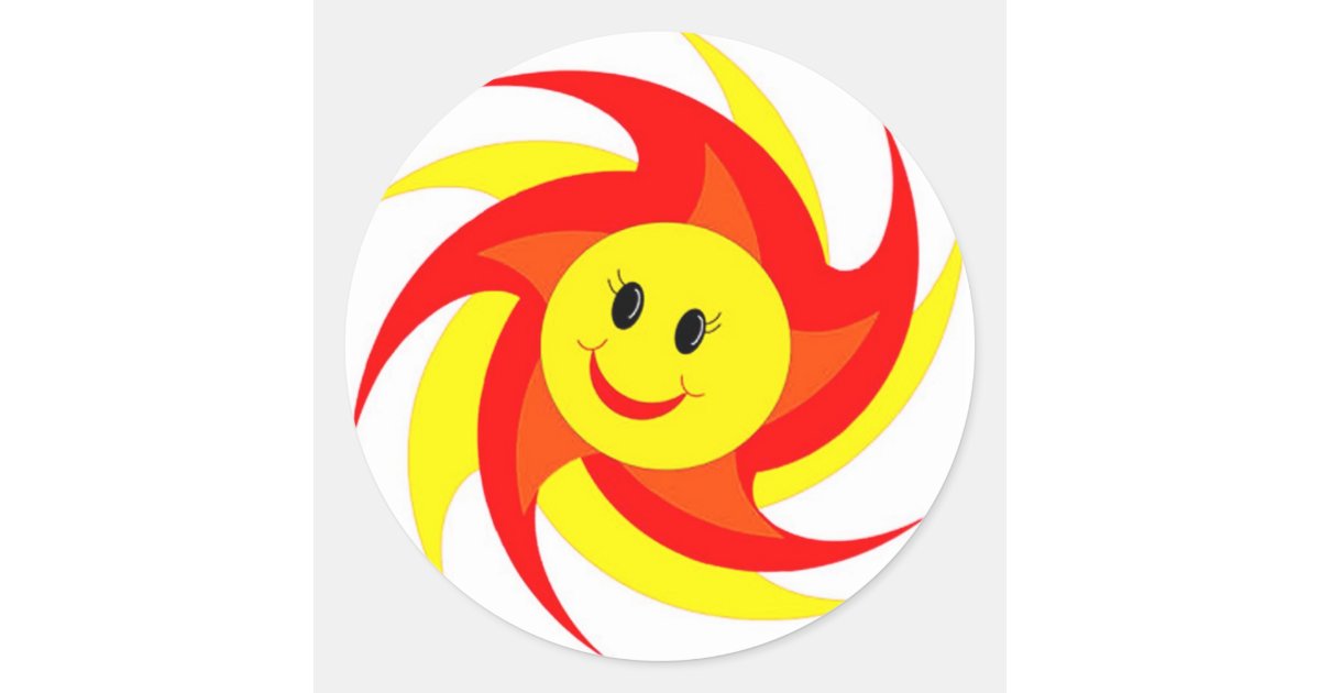 Sunny Face Stickers | Zazzle