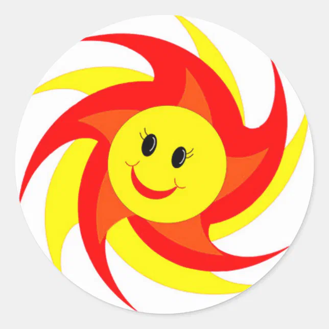 Sunny Face Stickers | Zazzle
