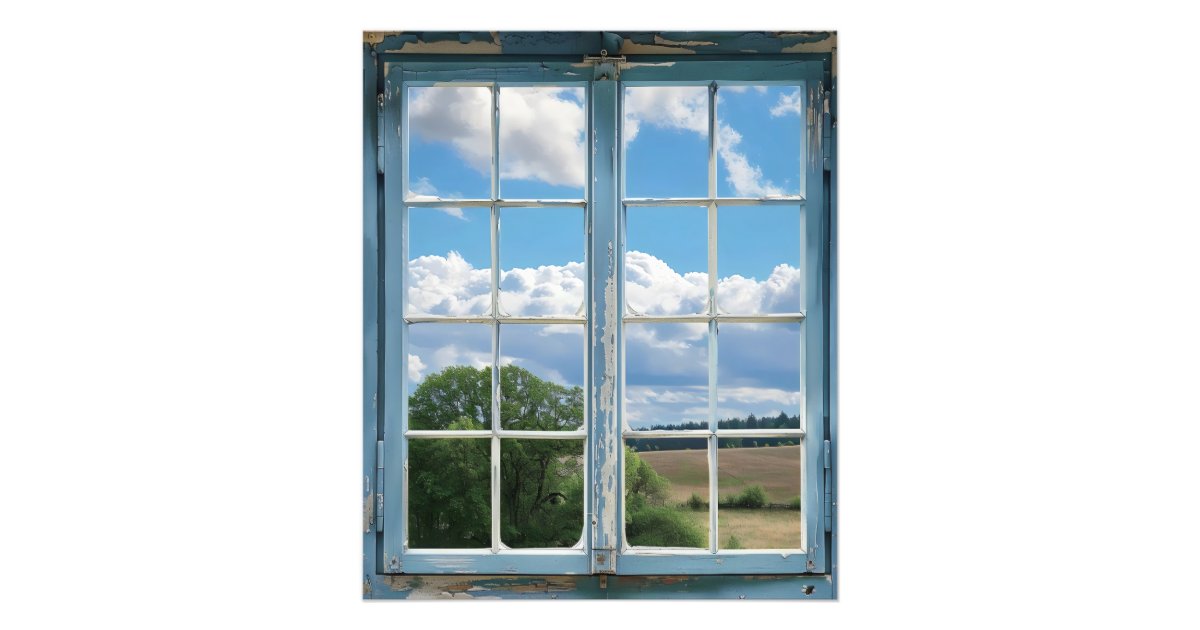 Sunny Landscape Window View Photo Print | Zazzle