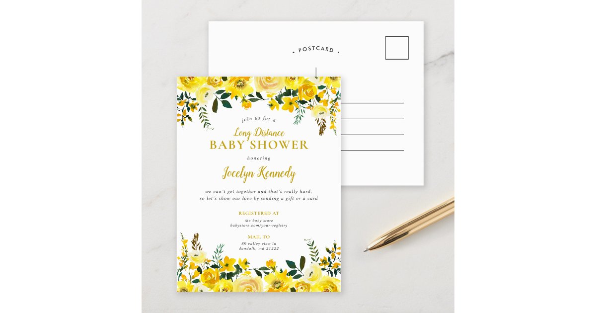 Sunny Meadow Long Distance Baby Shower Invitation | Zazzle