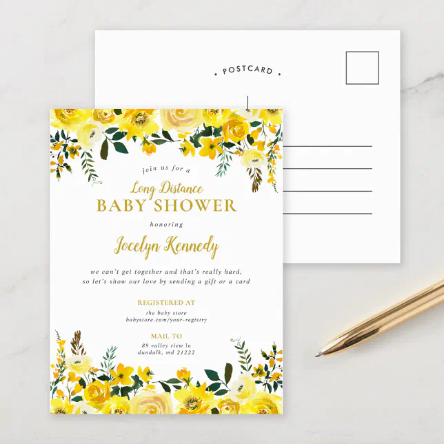Sunny Meadow Long Distance Baby Shower Invitation | Zazzle