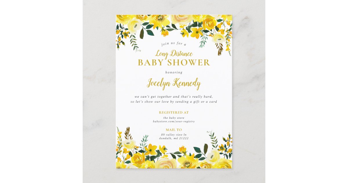 Sunny Meadow Long Distance Baby Shower Invitation | Zazzle