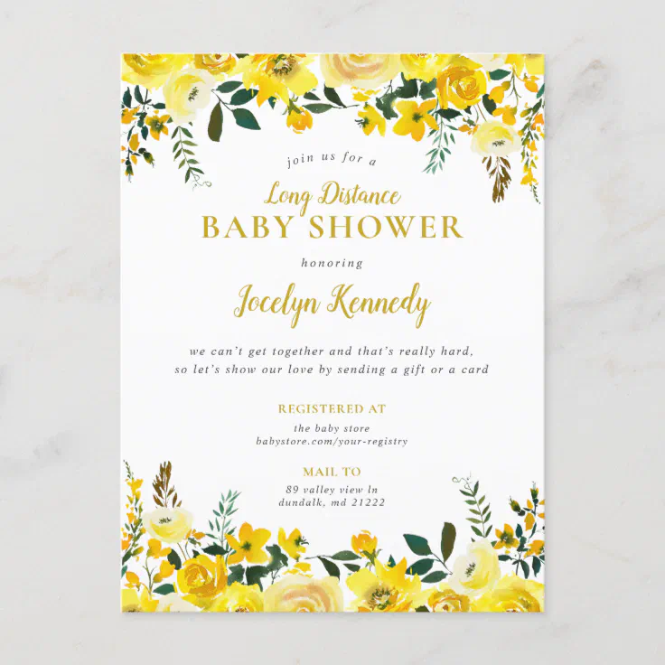Sunny Meadow Long Distance Baby Shower Invitation | Zazzle