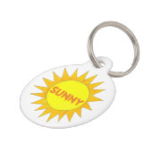 Sunny Personalized Yellow Summer Sun Sunshine Pet Name Tag | Zazzle