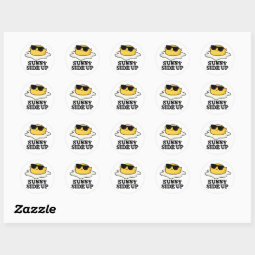 Sunny Side Up Funny Fried Egg Pun Classic Round Sticker | Zazzle