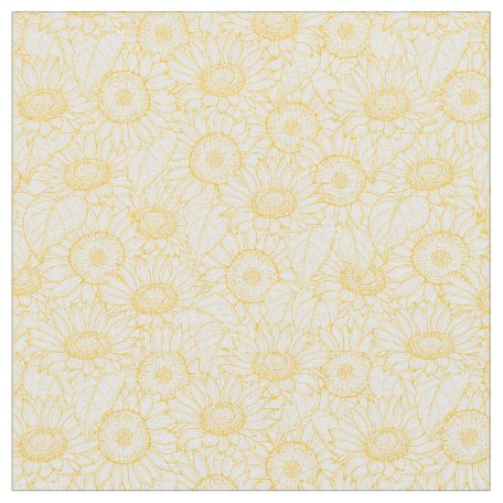 Yellow Sunflower Pattern Fabric | Zazzle