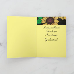 Sunny Sunflowers Graduation Congratulations Yellow Card | Zazzle
