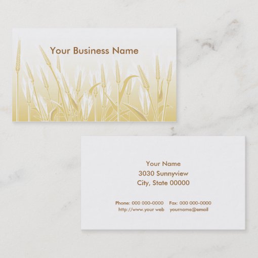 Sunny Wheat Field Business Card | Zazzle