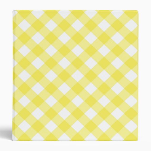 Sunny Yellow Gingham Binder | Zazzle