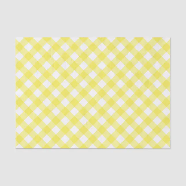Sunny Yellow Gingham Tissue Paper | Zazzle