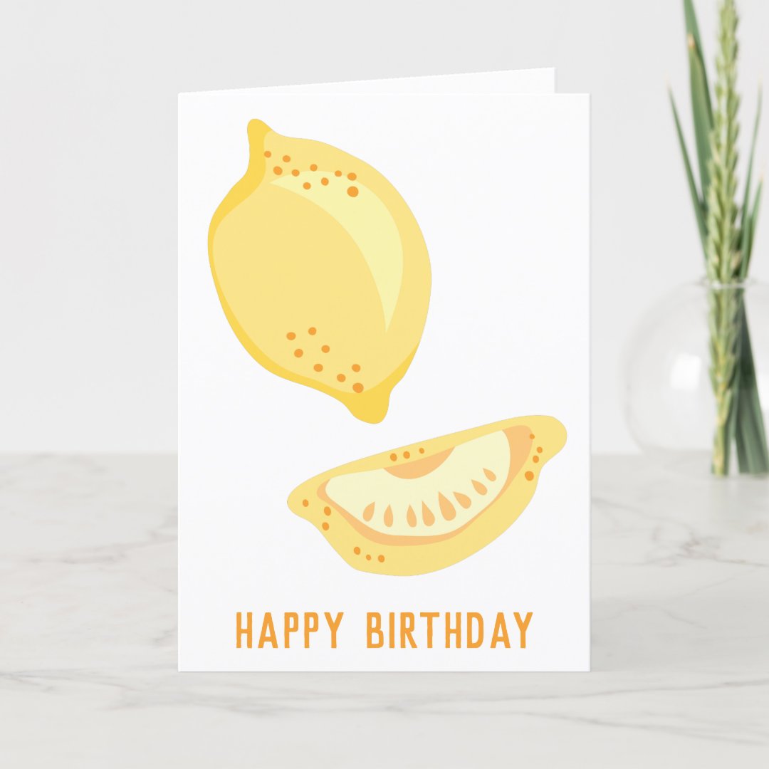 Sunny Yellow Lemons Custom Message Birthday Card | Zazzle