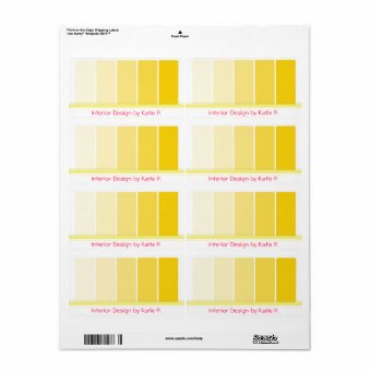 Sunny Yellow Paint Samples Label | Zazzle